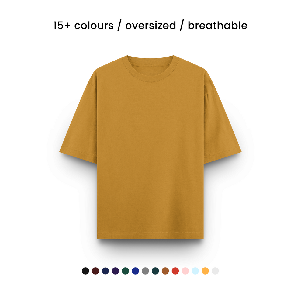 SUPER COMBED COTTON OVERSIZED TEE [15+ COLOURS] [240 GSM, 100% COTTON ...